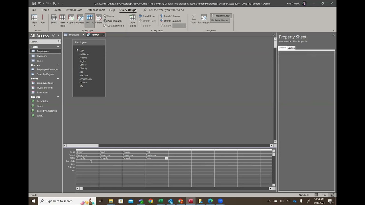 Access Database assignment Step 8