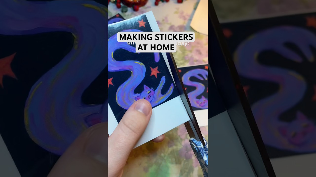 making stickers at home ⭐️✌️😔 how it be fr #artbiz #stickers #whimsy