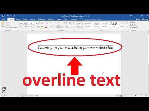 How to overline text in word