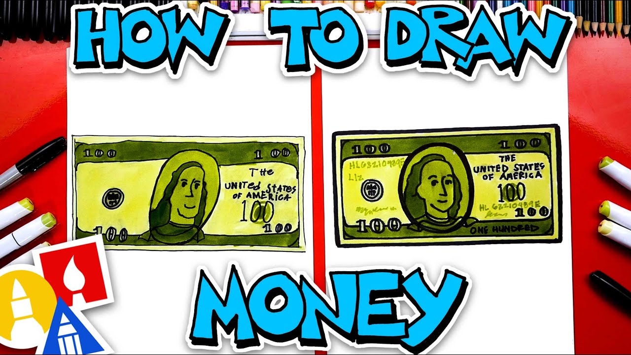 How To Draw Money -  One Hundred Dollar Bill