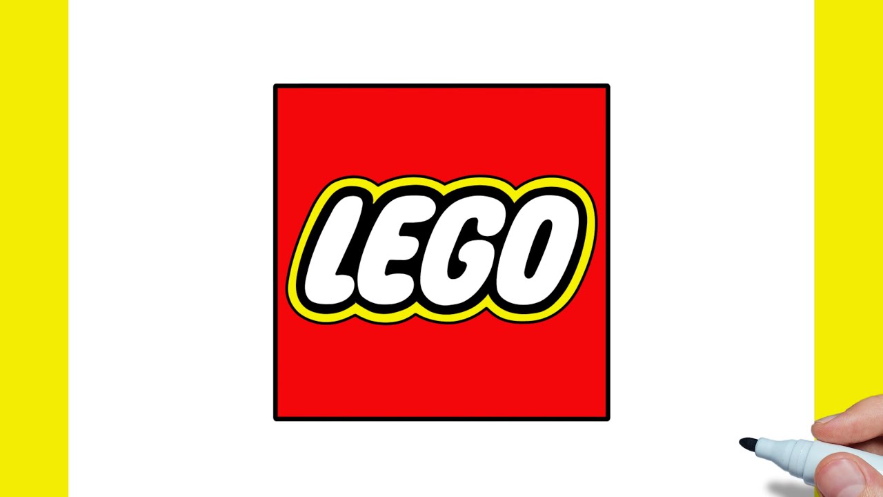 How to draw LEGO logo easy | Drawing lego logo step by step