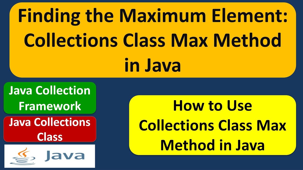Finding the Maximum Element: Collections Class Max Method in Java | Java Collection Framework