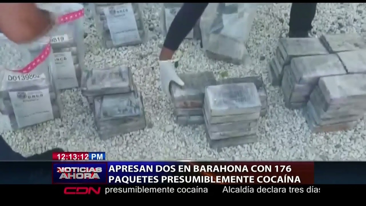 DNCD apresa dos en Barahona con 176 paquetes presumiblemente cocaína
