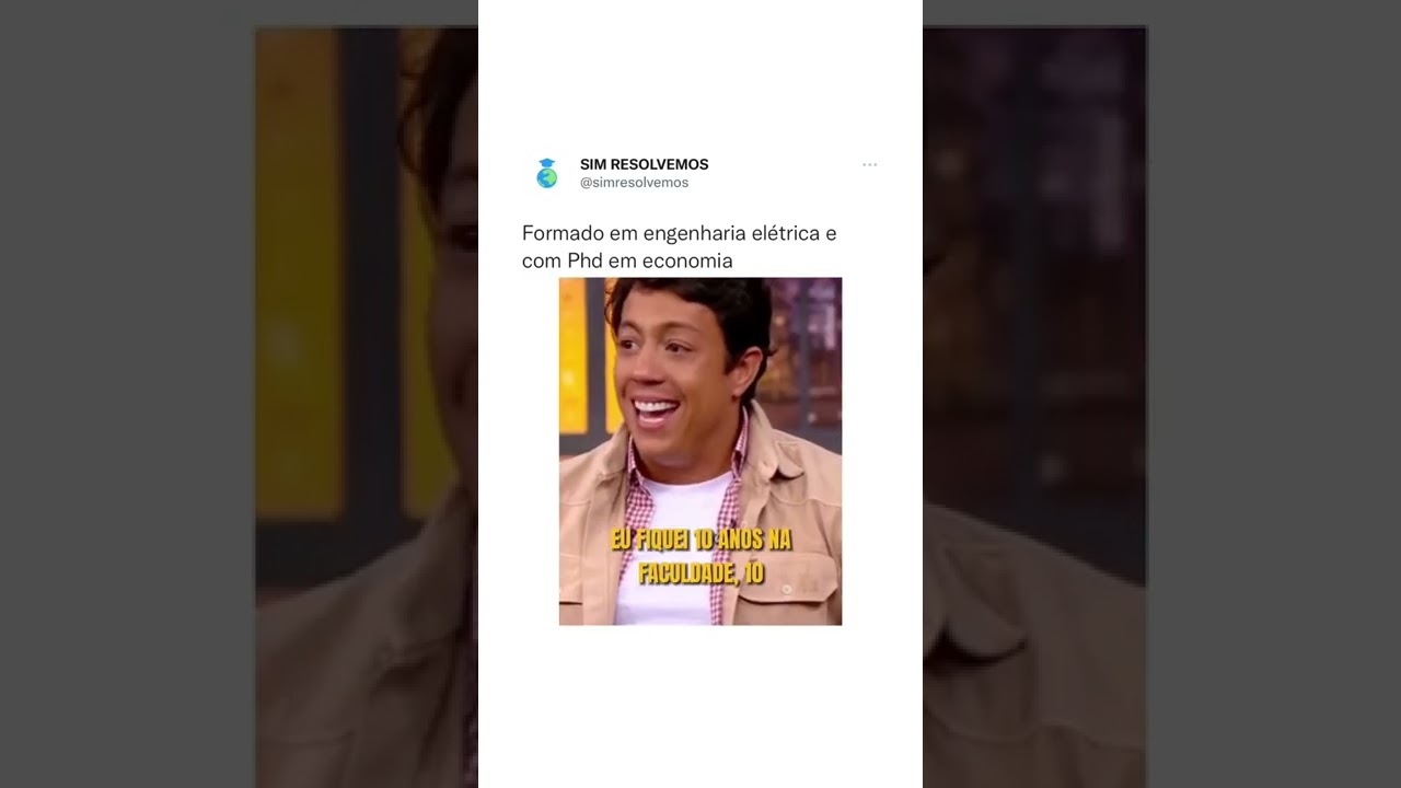 Formado em engenharia elétrica e com Phd em economia #shorts #faculdade #tcc