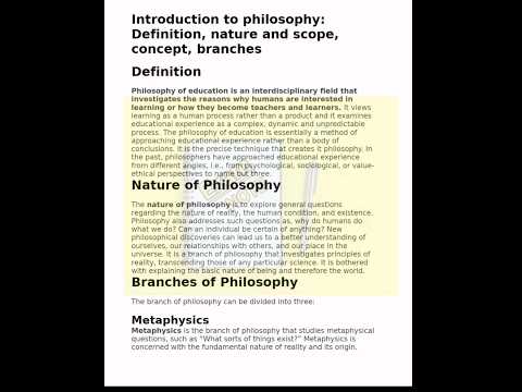 Educational philosophy Concept, Nature,Scope,branches#Ba,bed,MA,MED in education#ytshorts