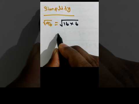 How to simplify square root of 96 #simplification #squareroot #maths #mathematics