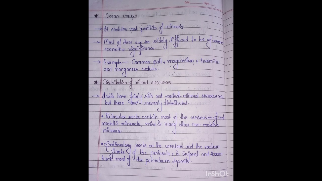 Class 10 Geography Chapter 5 Minerals, energy,resources notes part 1