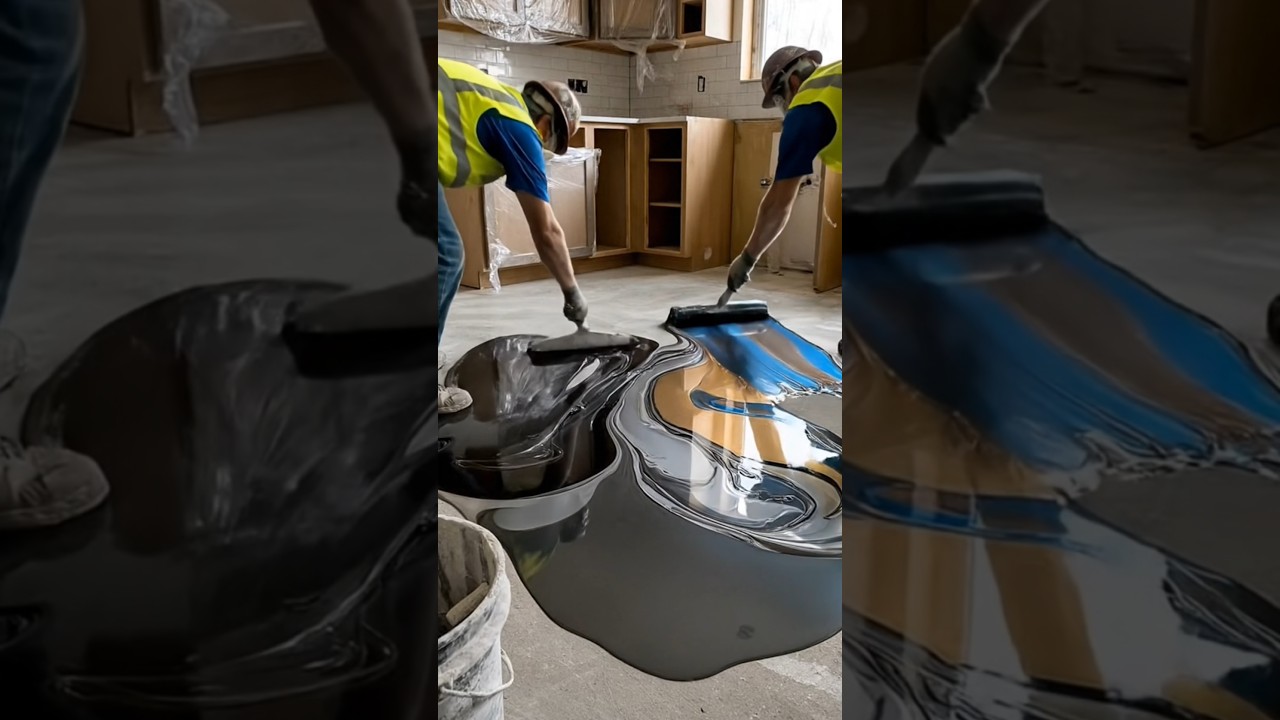 Epoxy floor #shorts #kitchen #epoxyflooring #homeimprovement