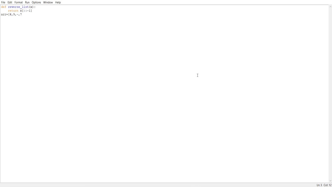 How To Reverse List In Python l Python Def Reverse List