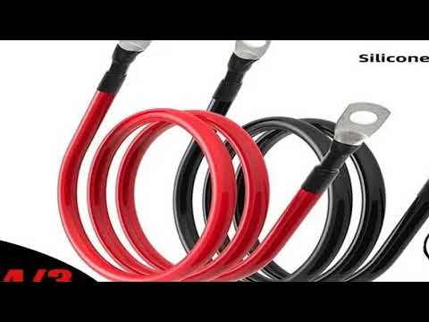 Soft Car Battery Silicone Cable with M6 M8 M10 Lug Red Black 8 6 4 3 0 AWG Electrical Wire for Auto