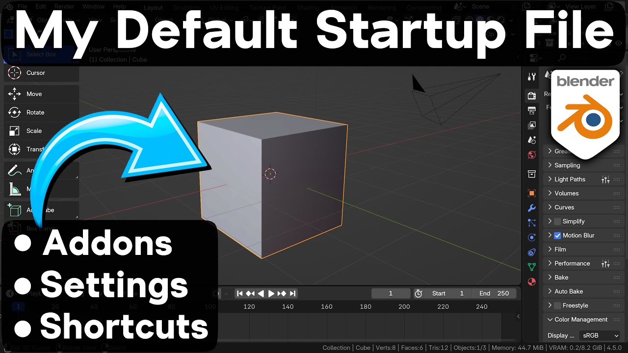 How I Setup My Default Startup File in Blender