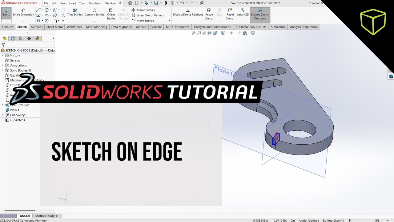 SOLIDWORKS Tutorial  -Sketch on Edge