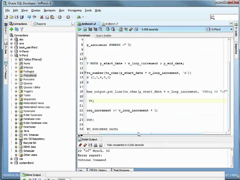 Oracle PL/SQL Tutorial -  Loops Part 1