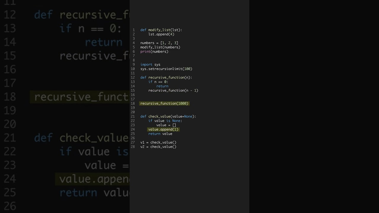 Python Bugs in 60s - Avoid Pitfalls #shorts