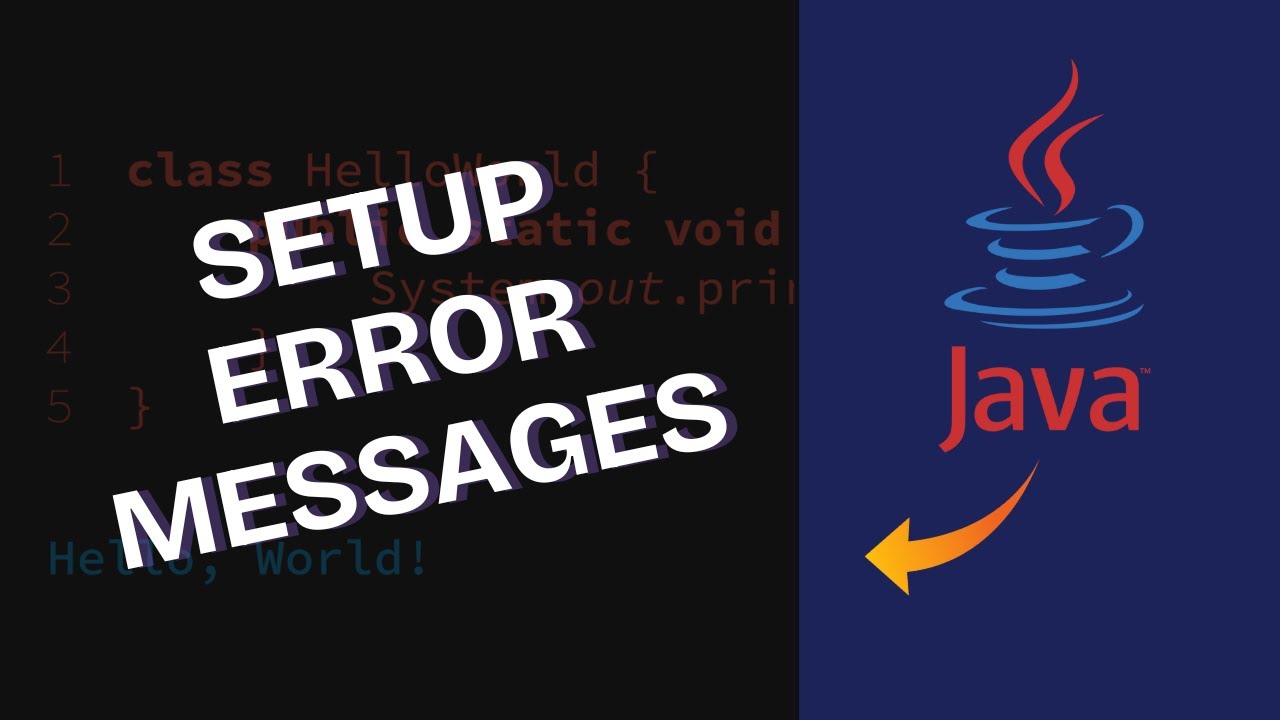 How to Setup Error Code Messages in Java 2025?
