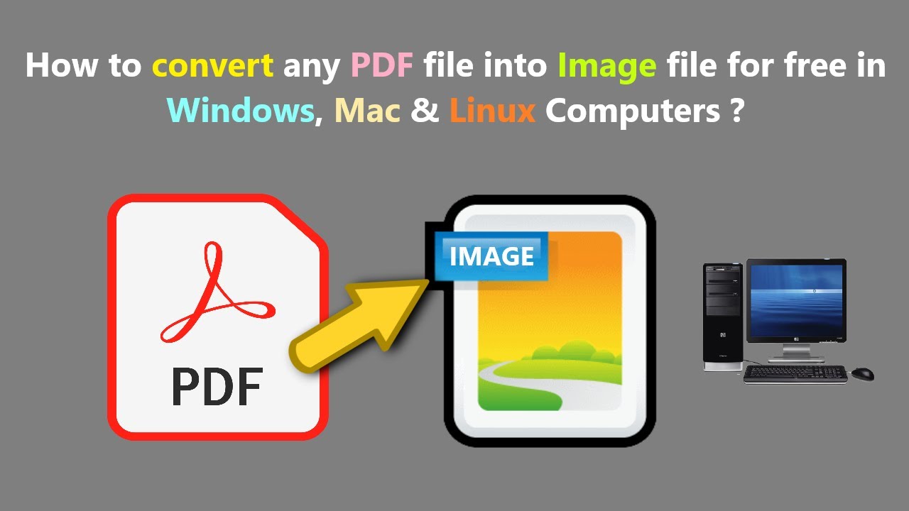 How to convert any PDF file into Image file for free in Windows, Mac & Linux Computers ?