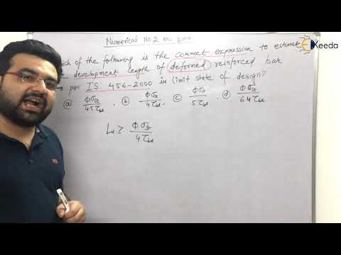 Numerical Number 2 on Bond - Concrete Structures - GATE Video Lecture - Concrete Structures ...