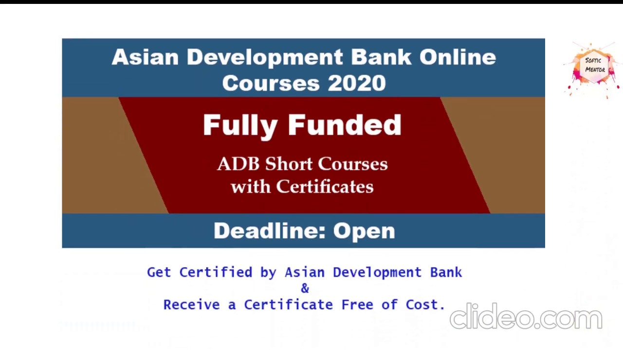 Free Online Courses and Certificate from Asian Development Bank ADB