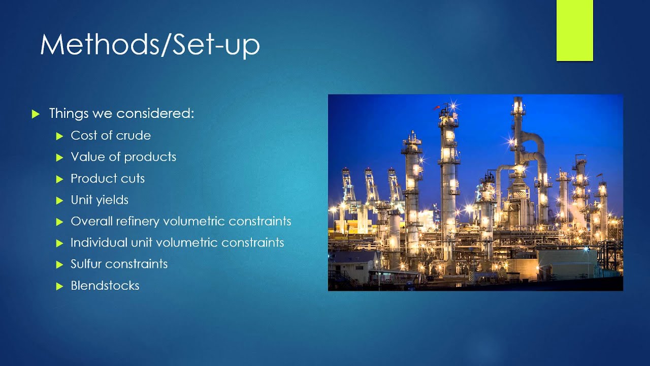 Refinery Optimization with 10 Potential Crudes