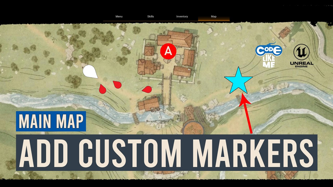 Unreal Main Map - How To Add Custom Map Markers - Unreal Engine 5 Action RPG #212