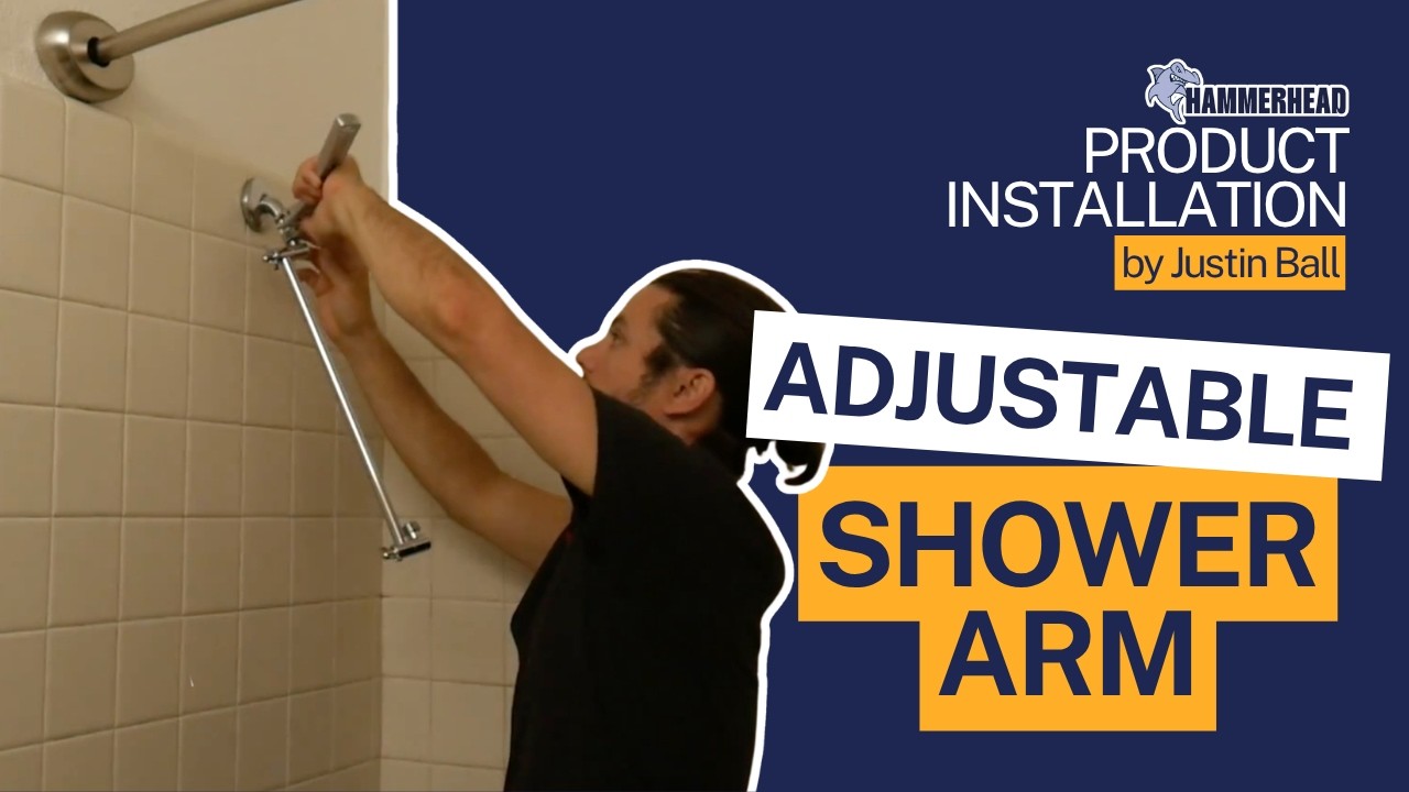How to Install an Adjustable Shower Arm by HammerHead Showers (raise or lower your shower head!)