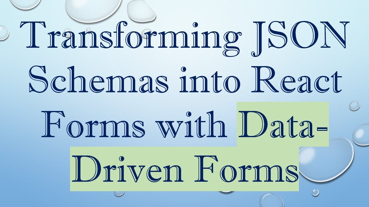 Transforming JSON Schemas into React Forms with Data-Driven Forms