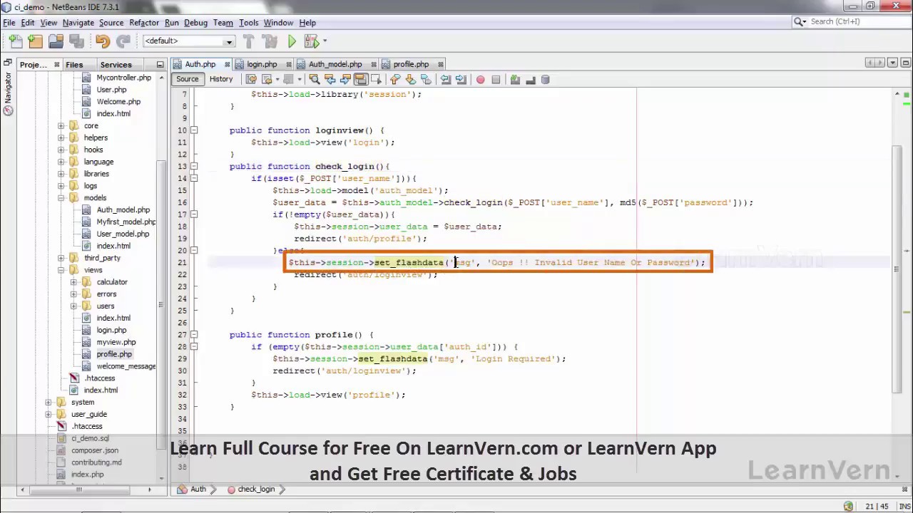 How To Create Login System With CodeIgniter MVC Model?