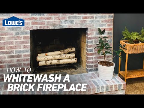 How to Whitewash a Brick Fireplace