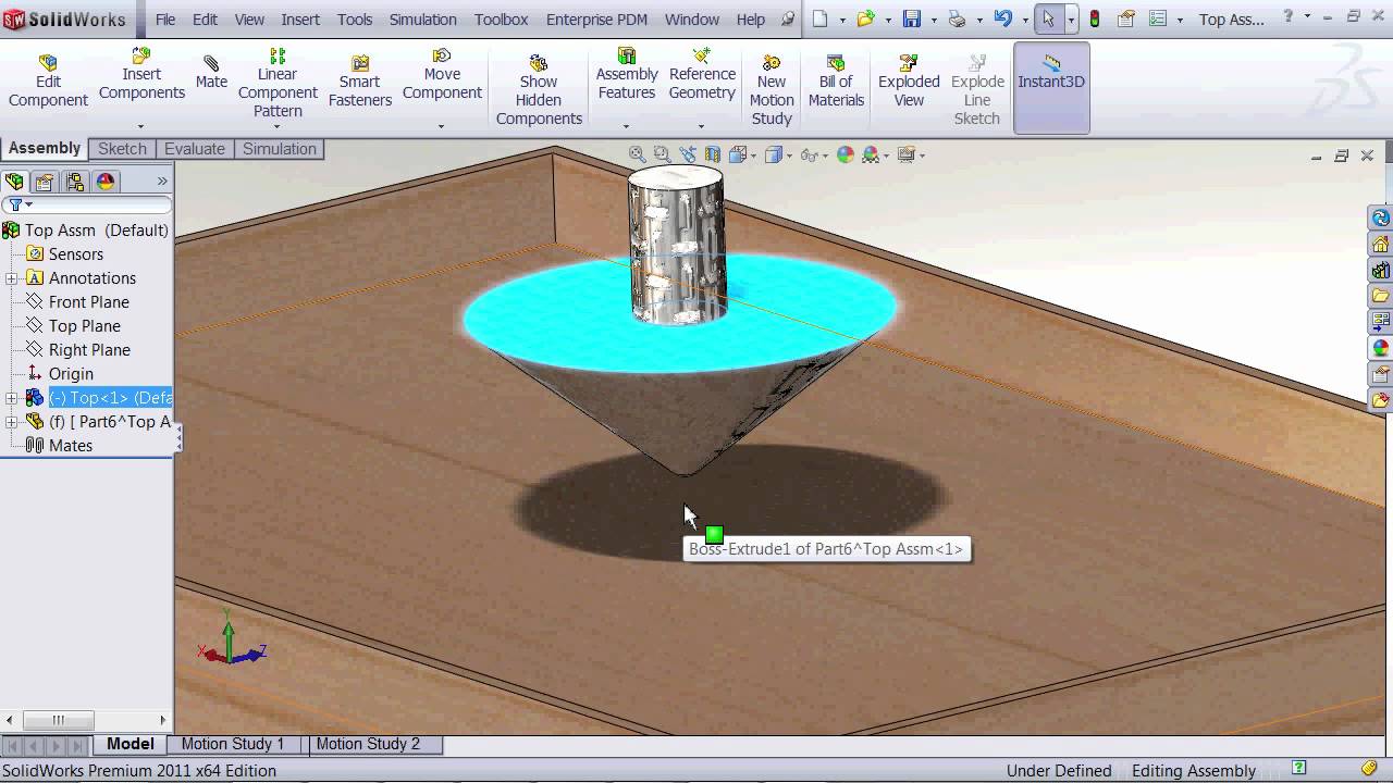 Gyroscopic Toy Top Simulation in 3D