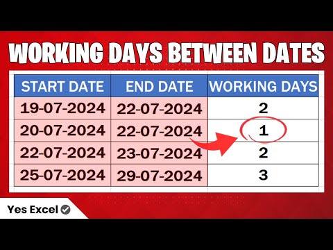 Get Working Days Between Two Dates in Excel