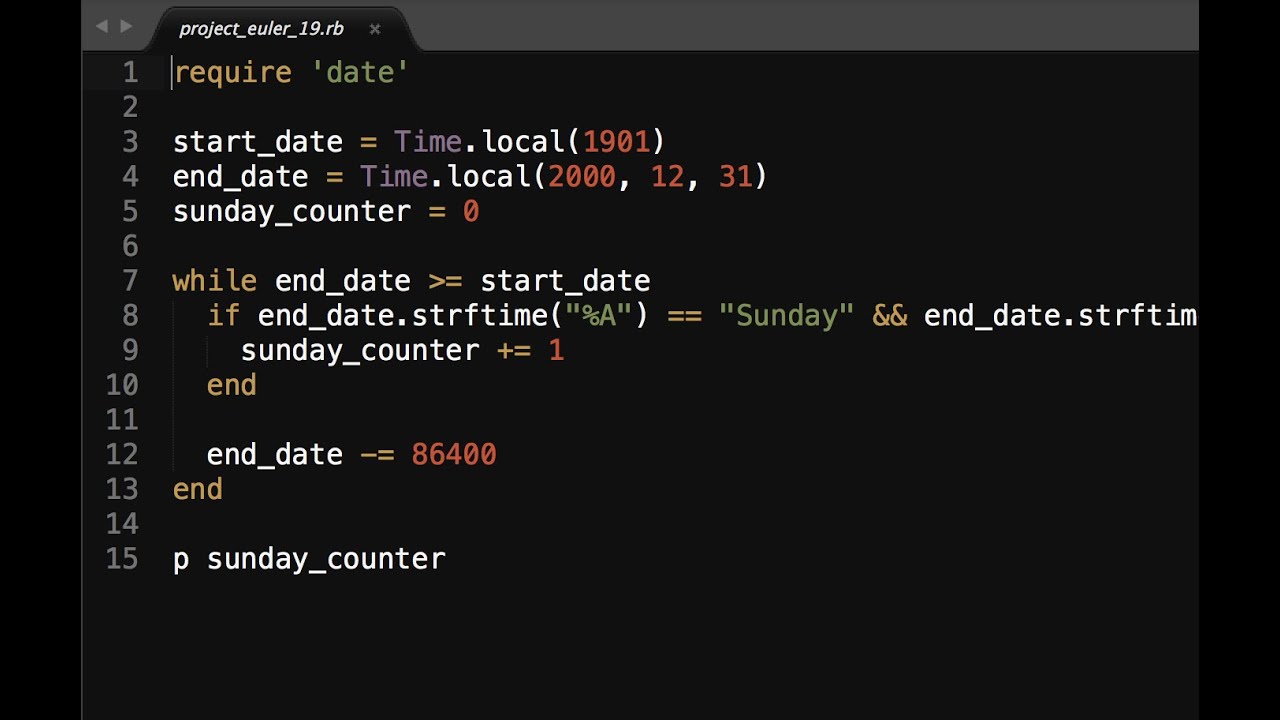 Date algorithms in ruby