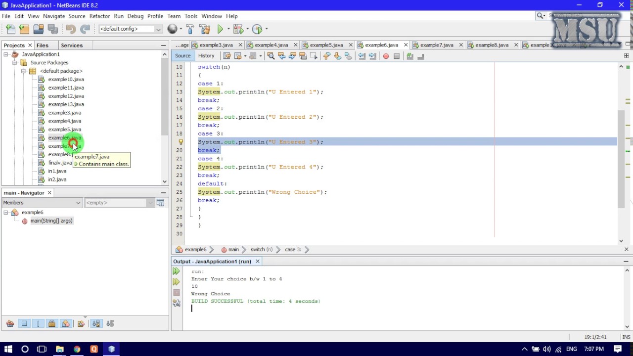 Java Class 3 - Switch Case - for loop - while loop