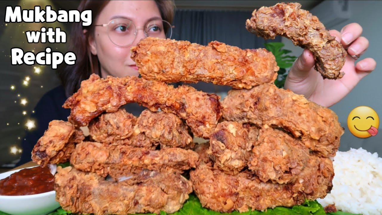 CRISPY PORK RIBS | Mukbang Philippines