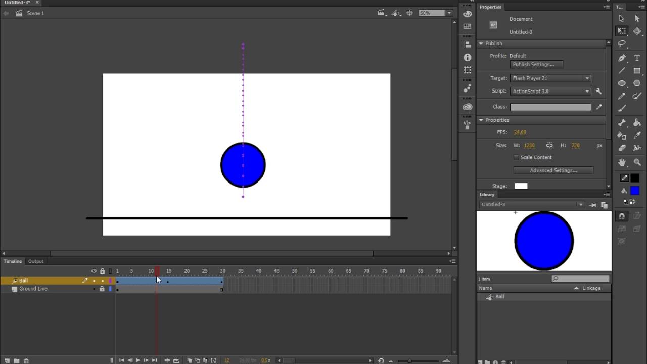 Adobe Animate CC: Lab 1 - Bouncing Ball