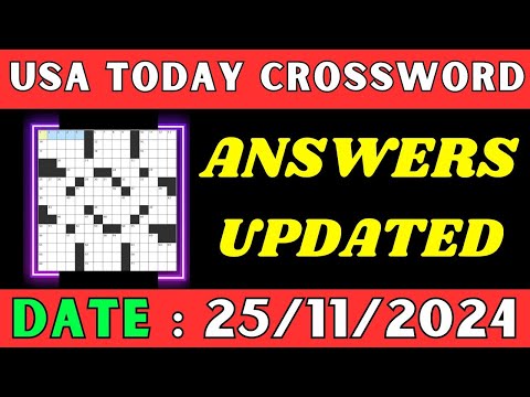 USA Today Crossword Clue Answers for Nov 25 2024 | Solved