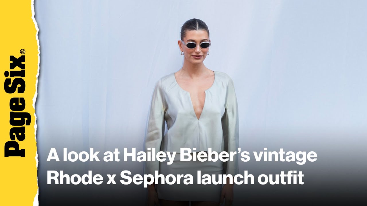 Hailey Bieber's vintage Rhode x Sephora launch outfit is as old as she is