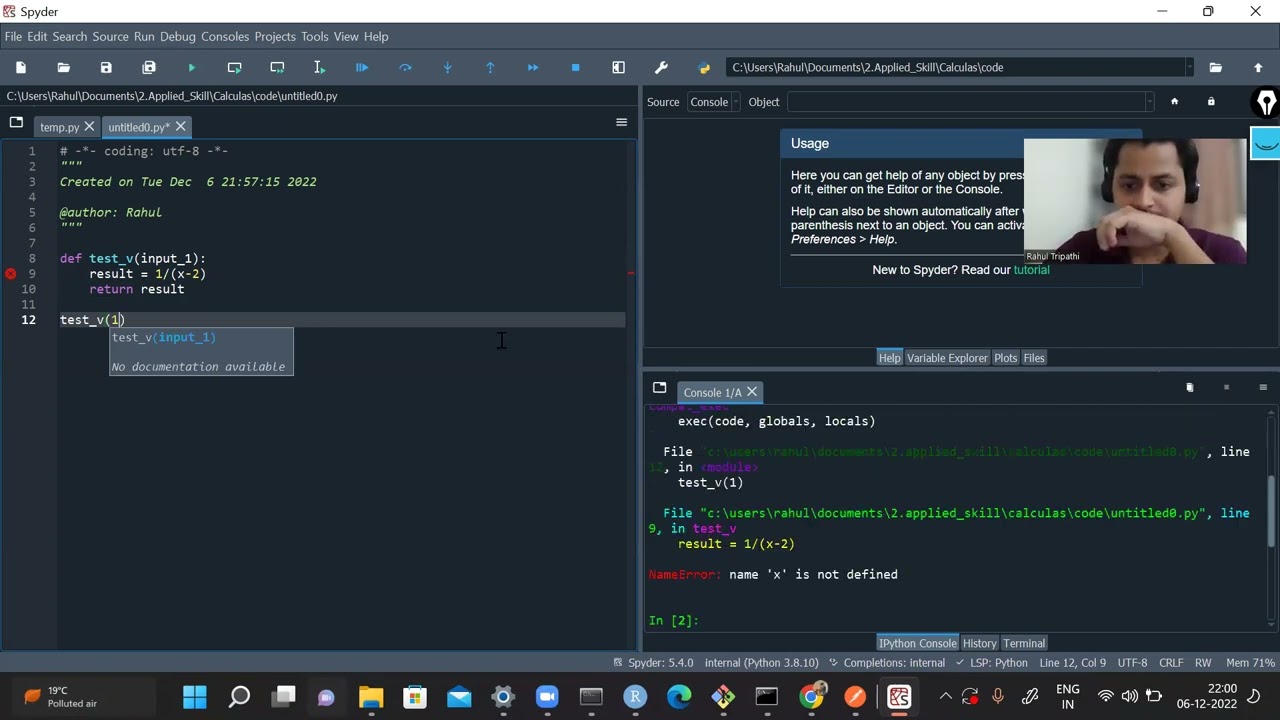 1.2 Code example - 1 : Calculus using Python for Data Science