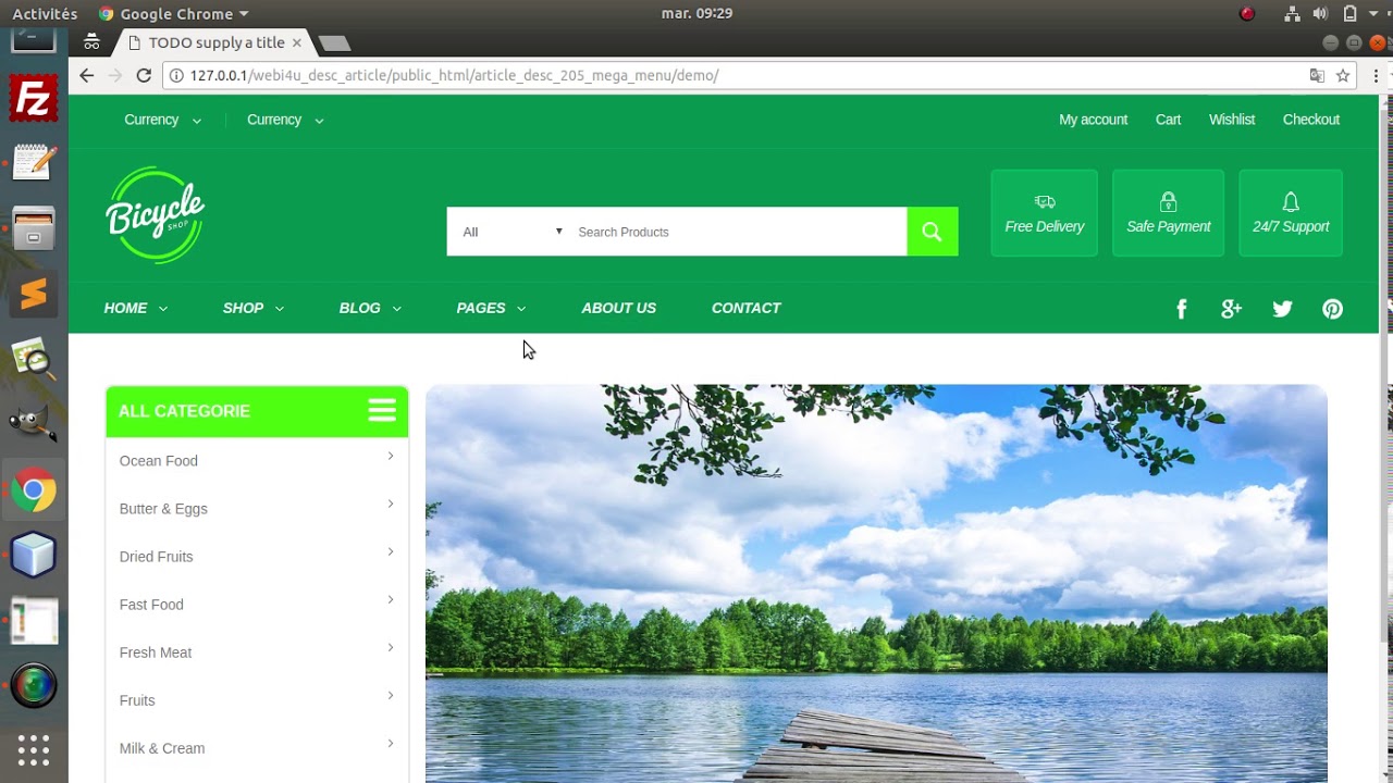 free mega menu template