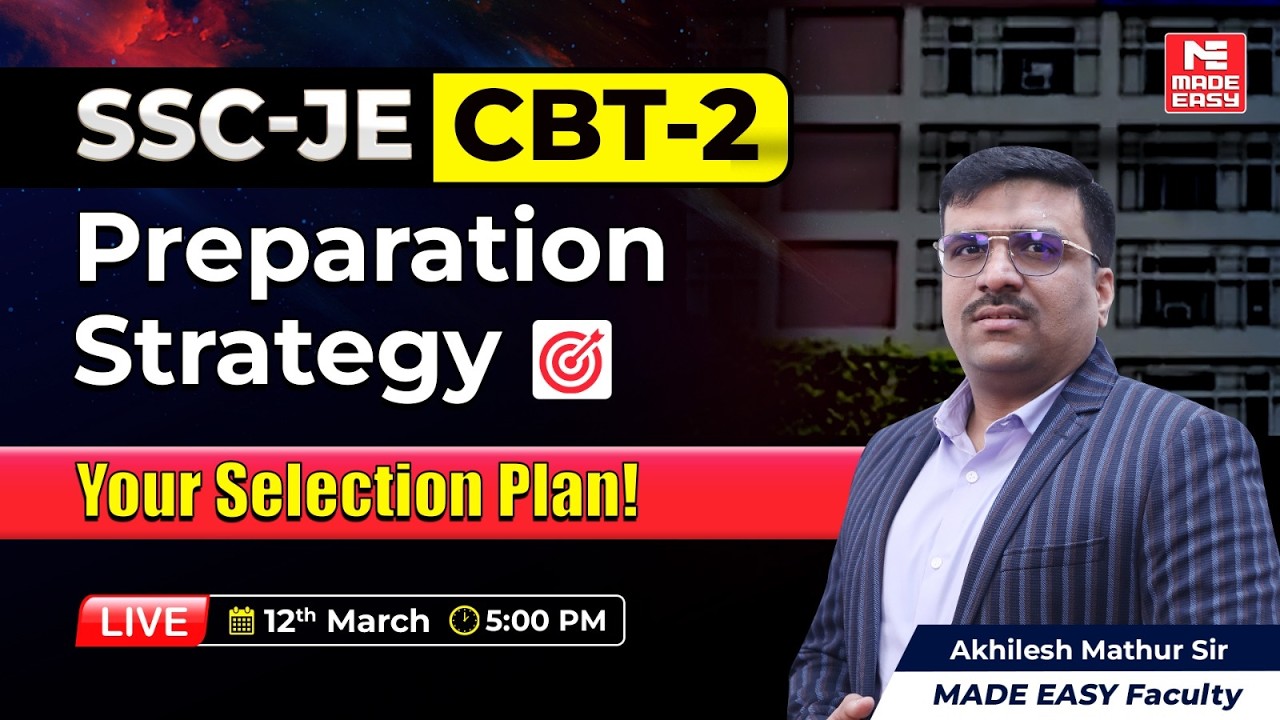 SSC JE CBT-2 Preparation Strategy 2025 | Selection Plan After CBT-1 Result | Live!