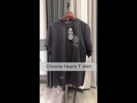 Chrome Hearts Black Cotton T-shirt Oversized Embroidery Logo T-shirts