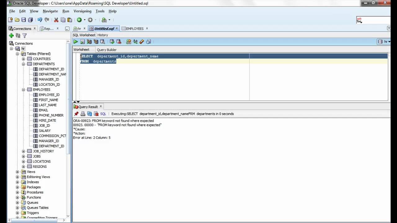 Oracle SQL Video Tutorial 1: SELECT Statement