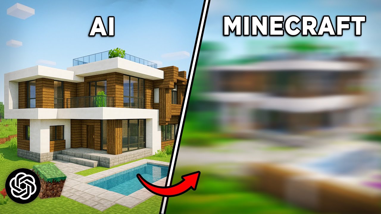 AI Designed This Modern House… I Built It in Minecraft