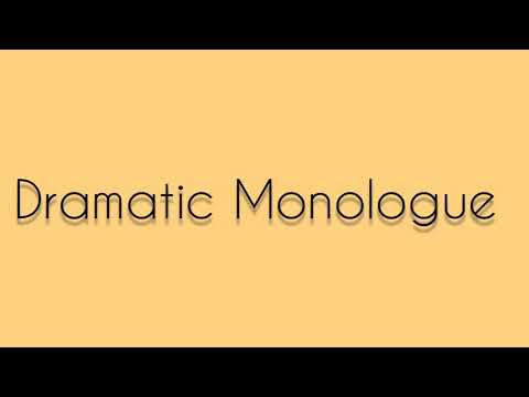 Dramatic monologue figure of speech with examples