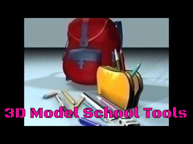 School tools 3D Model - FlatPyramid