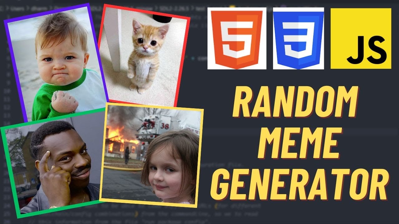 Create a random meme generator using Html, CSS, Javascript tutorial for begineer#javascript #project