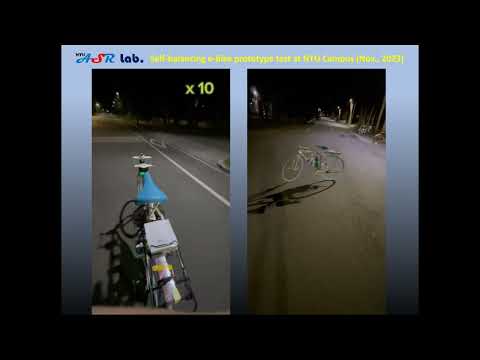 Self-balancing e-bike prototype test at NTU Campus (Nov., 2023)