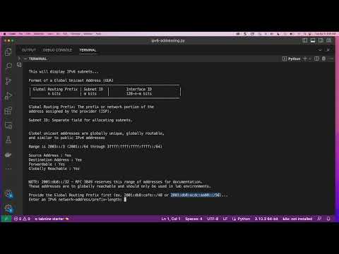 Learning IPv6 Addressing - A Python Program