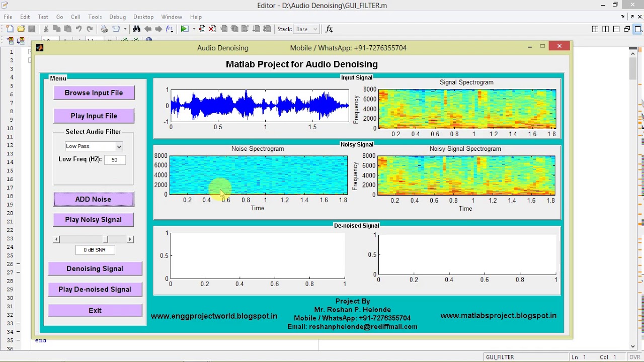 Audio Noise Reduction using Matlab Project with Source Code - Final Year Project