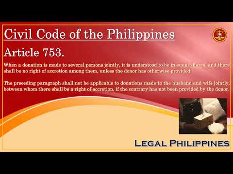 When A Donation Is Made To Several Persons Jointly | Civil Code Article 753