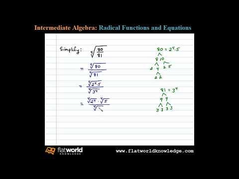 Simplify a Fourth Root of a Fraction - Algebra fwk IA 05-0103